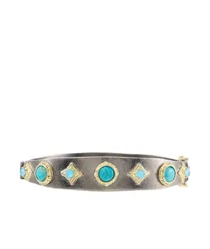 Armenta Turquoise Two-tone Blackened Old World Bracelet - Blue