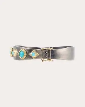 Armenta Turquoise Two-tone Blackened Old World Bracelet