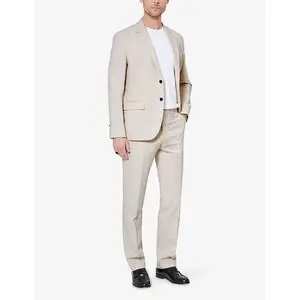 The Kooples Straight-leg Cotton And Linen-blend Trousers
