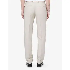 The Kooples Straight-leg Cotton And Linen-blend Trousers