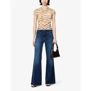 Good American Soft Tech Good Waist Palazzo Jeans