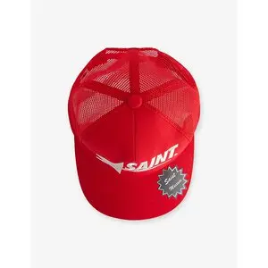 A BATHING APE Embroidered Mesh-panel Woven Trucker Hat