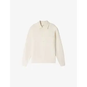 Sandro Long-sleeved Textured Woven Shirt - Ecru