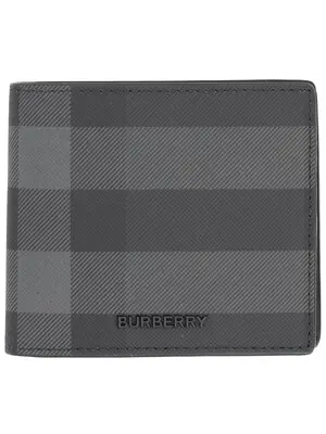 Burberry Check" Wallet - Grey