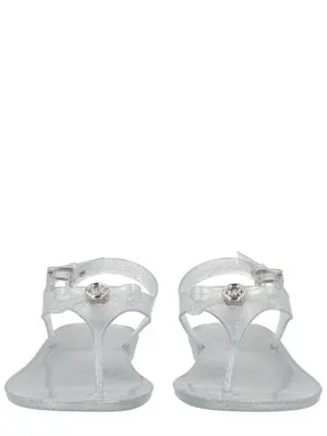 Michael Kors Monogram Logo Sandal - Silver