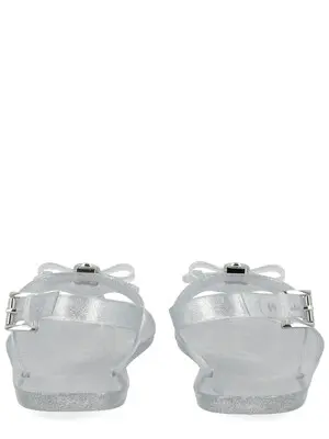 Michael Kors Monogram Logo Sandal - Silver