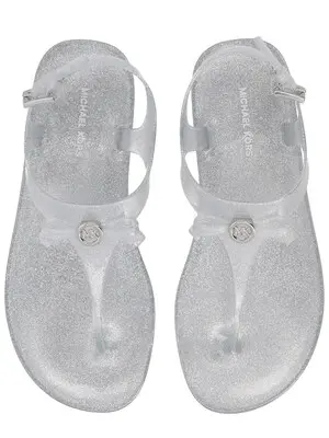 Michael Kors Monogram Logo Sandal - Silver