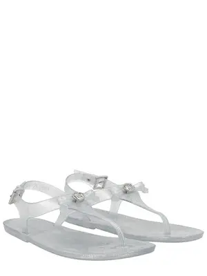 Michael Kors Monogram Logo Sandal - Silver