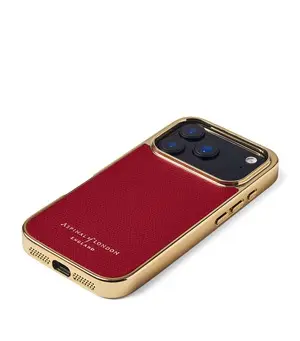 ASPINAL OF LONDON Leather Iphone 17 Pro Case - Red