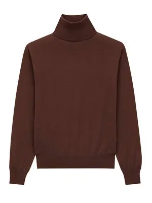 Saint Laurent Cashmere, Wool, And Silk Turtleneck Pullover - Brown