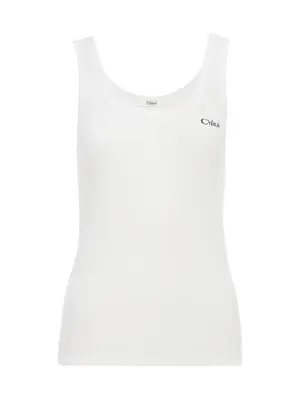 Chloé Ribbed Logo Tank Top