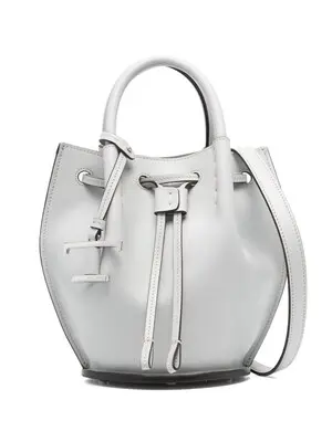 TOD`S Logo-charm Leather Mini Bucket Bag - Grey