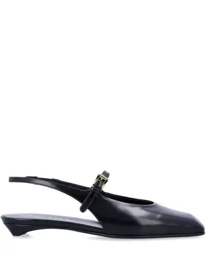 Prada Leather Slingback Ballerinas - Black