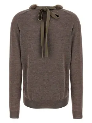 Fendi V-neck Jumper - Brown