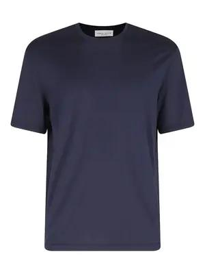 ROBERTO COLLINA Crewneck Cotton T-shirt - Blue