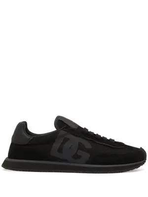 Dolce & Gabbana Suede And Mesh Dg Cushion Sneakers - Black