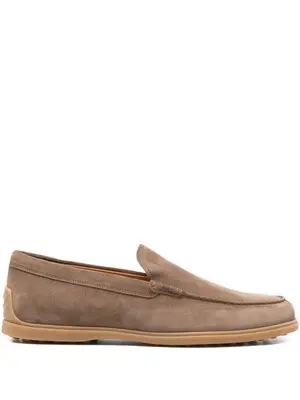 TOD`S Tod's Suede Loafers With Rubber Sole - Brown