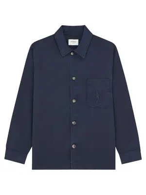 Saint Laurent Cassandre Overshirt In Cotton - Blue
