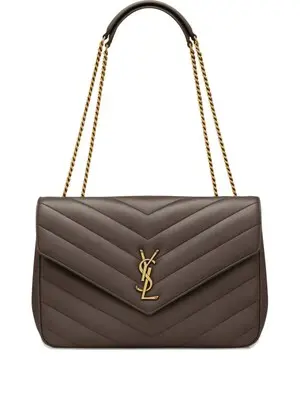 Saint Laurent Loulou Large Quilted Leather Bag - Grey