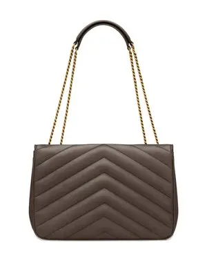Saint Laurent Loulou Large Quilted Leather Bag - Grey