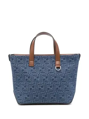 Fendi Small Jacquard Ff Denim Effect Shopper