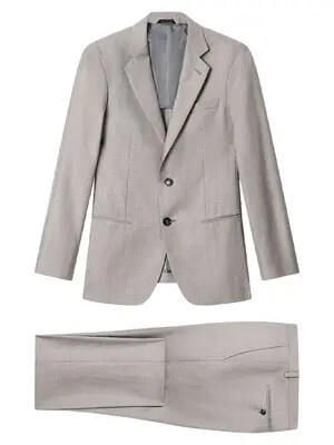 Giorgio Armani Soho Line Single-breasted Suit In Wool, Silk And Linen - Grey