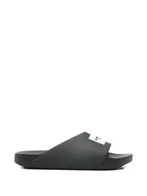 Givenchy Rubber Flat Slides Label Slide - Black