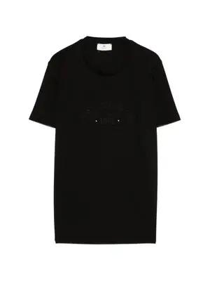Elisabetta Franchi Logo Embroidered Cotton T-shirt