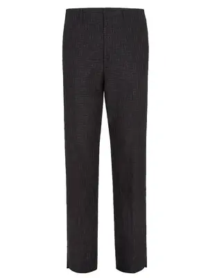 Fendi Linen Ff Jacquard Trousers