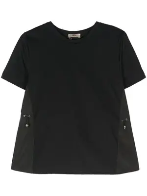 Herno Cotton Jersey And New Techno Taffeta T-shirt - Black