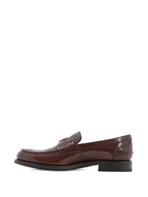 Prada Brushed Leather Loafers - Brown