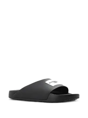 Givenchy Flat Mules With Logo - Black