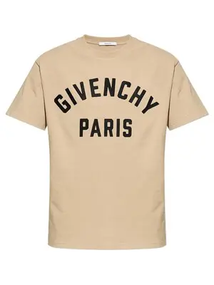 Givenchy Cotton T-shirt With Paris Embroidery - Brown