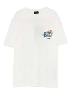 Etro Msgm Embroidered Logo T-shirt - White