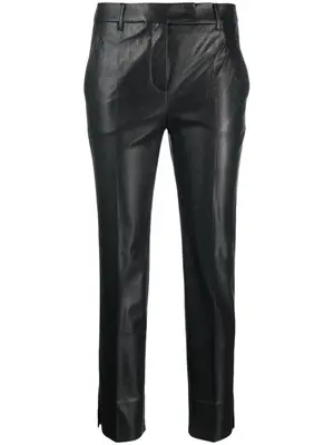 Incotex Slim Fit Stretch Faux Leather Pants