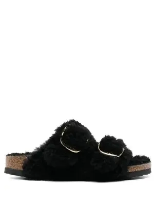 BIRKENSTOCK Arizona Big Buckle Sheepskin Sandals - Black