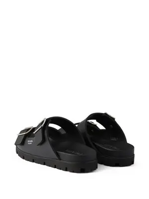 Prada Double Buckle Sandals - Black