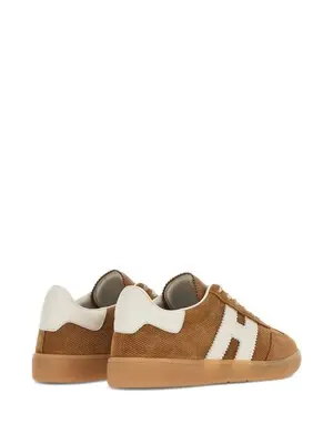Hogan Suede Sneakers With Monogram - Brown
