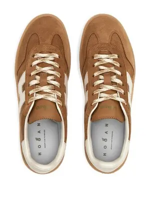 Hogan Suede Sneakers With Monogram - Brown