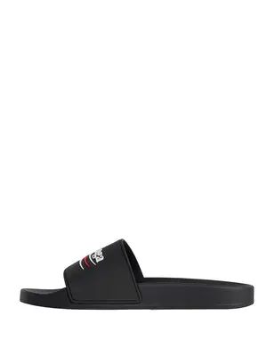 Balenciaga Rubber Pool Slide Sandals - Black