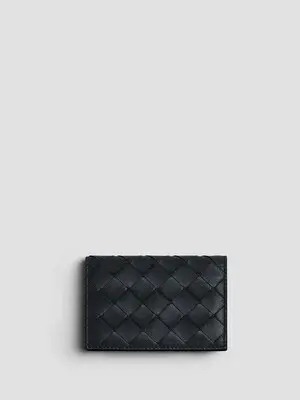 Bottega Veneta Intrecciato Business Card Case - Black