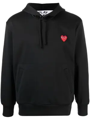 Play Comme Des Garcon Hooded Sweatshirt - Black