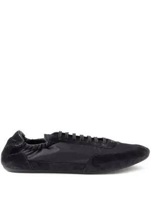 Prada Re-nylon And Suede Elasticized Sneakers - Black