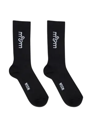 MSGM Jacquard Logo Socks - Black