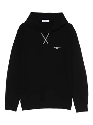 Givenchy Embroidered Brushed Fabric Hoodie - Black