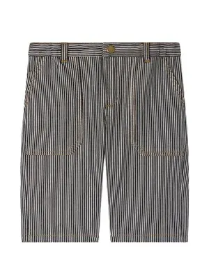 Bonpoint Levon Striped Organic Cotton Shorts