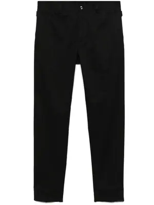 Dolce & Gabbana Logo-embroidered Tapered Trousers - Black