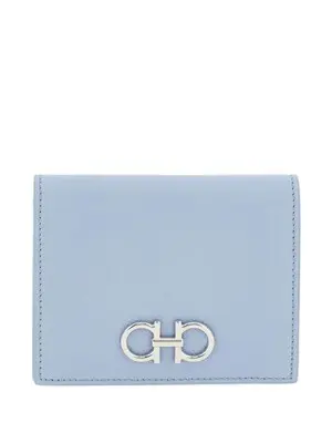 FERRAGAMO Compact Gancini Wallet In Nappa Leather Blue