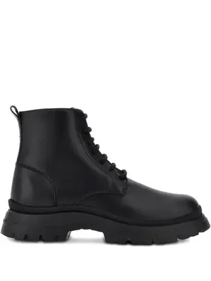Hogan H692 Leather Lace-up Ankle Boots - Black