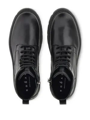Hogan H692 Leather Lace-up Ankle Boots